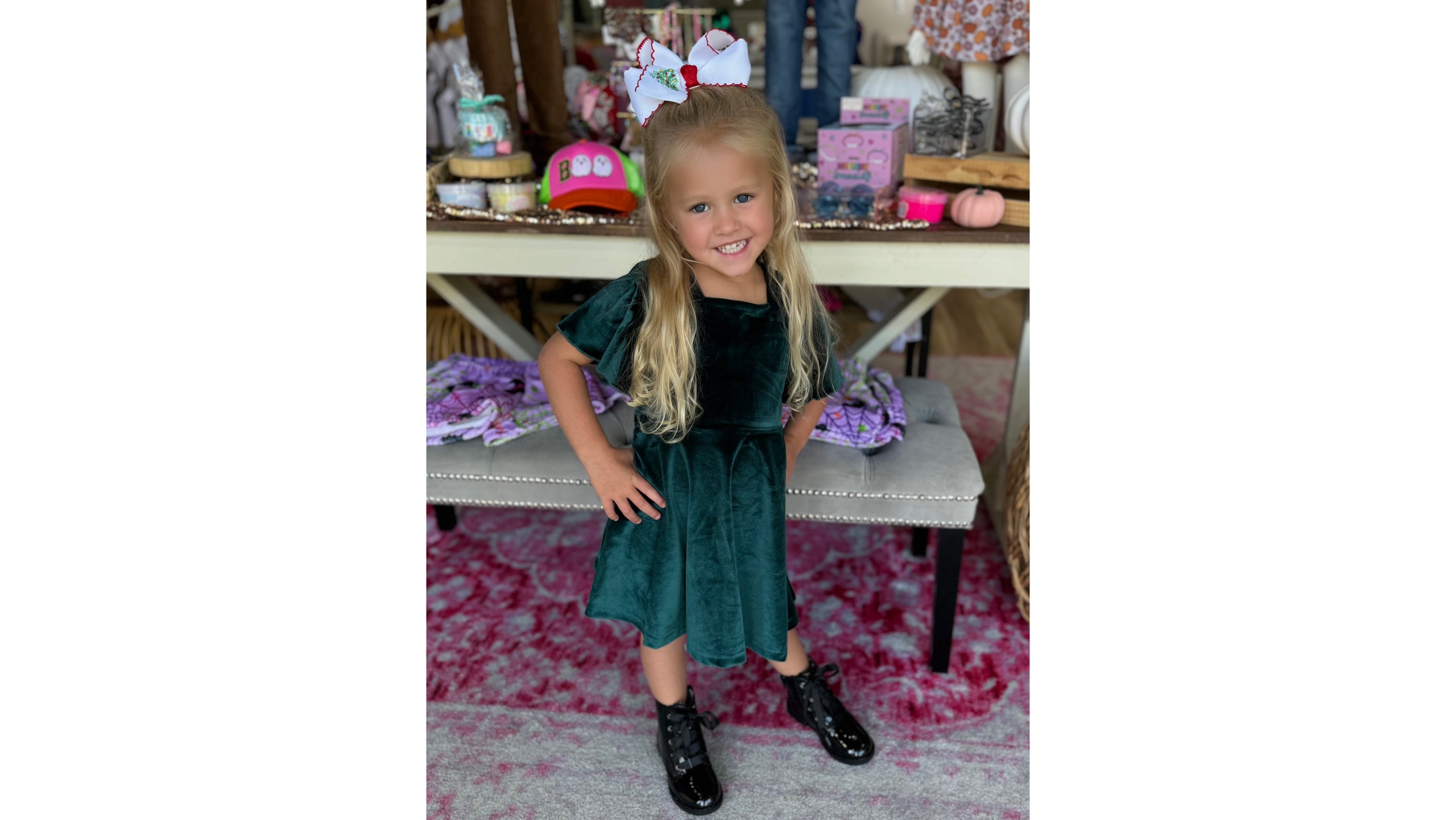 Addison Green Velvet Dress | Willow and Grace