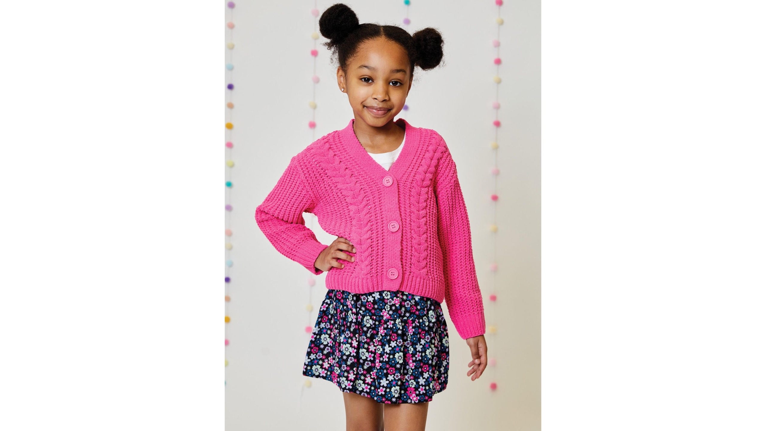 Girls Pink Button Cardigan | Willow and Grace